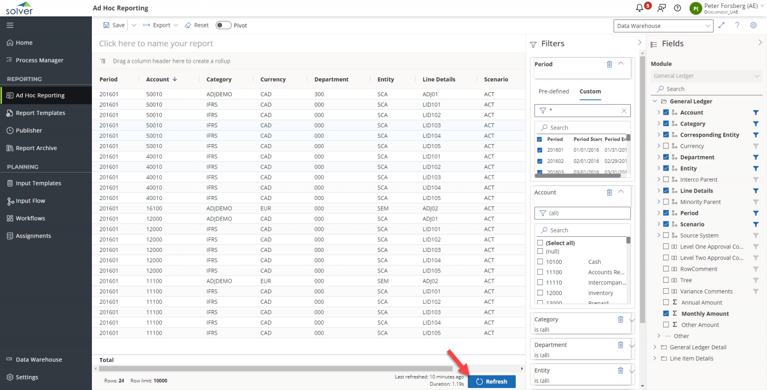 Ad Hoc Reporting – Solver – Documentation